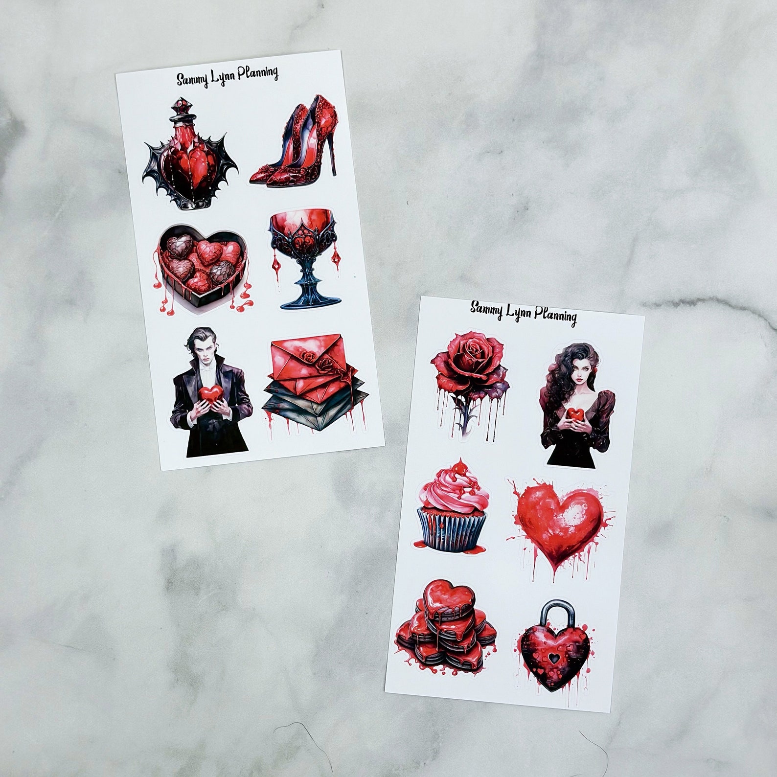 Vampire Valentine Deco Stickers - Etsy