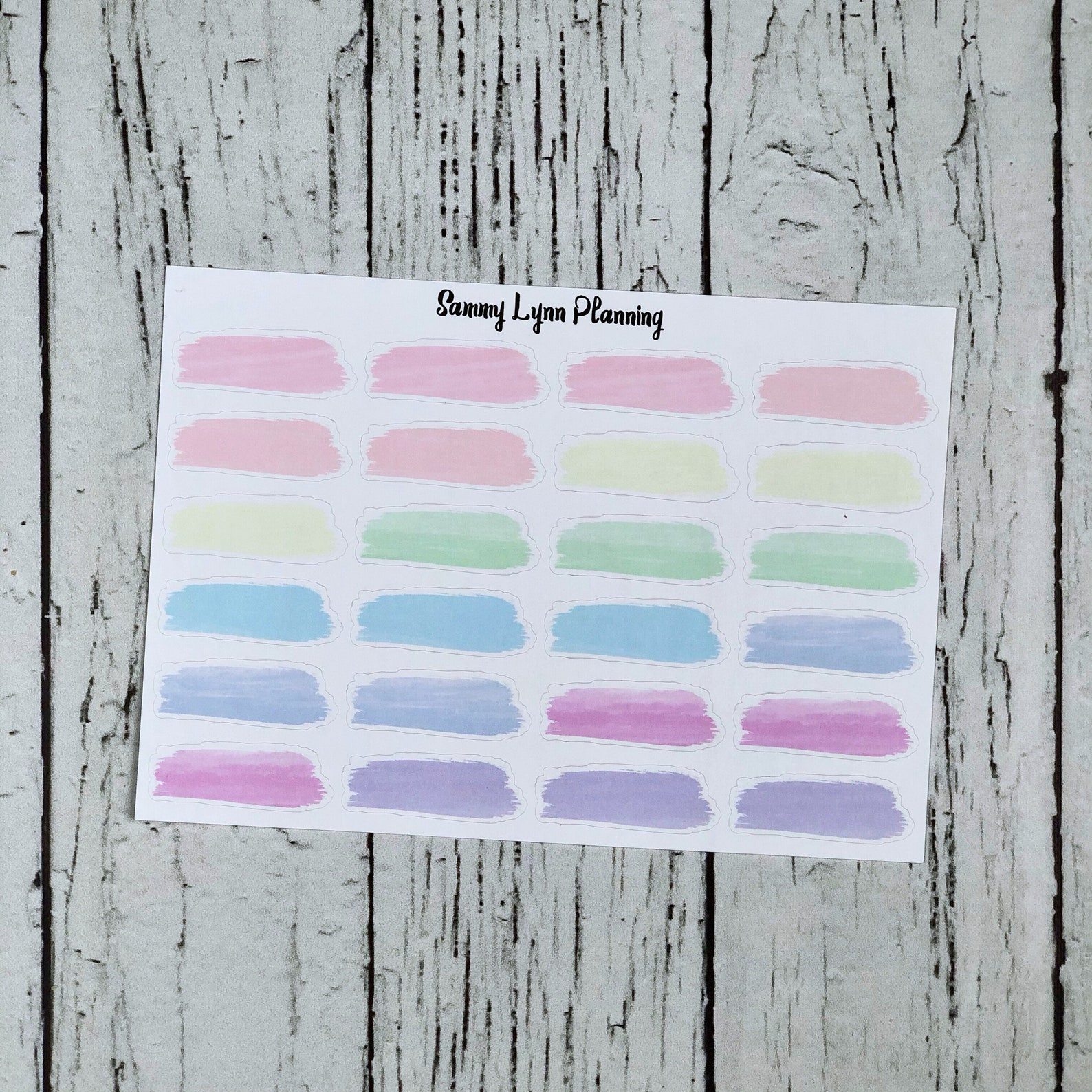 Pastel Rainbow Brush Stroke Stickers Brush Stroke Boxes | Etsy