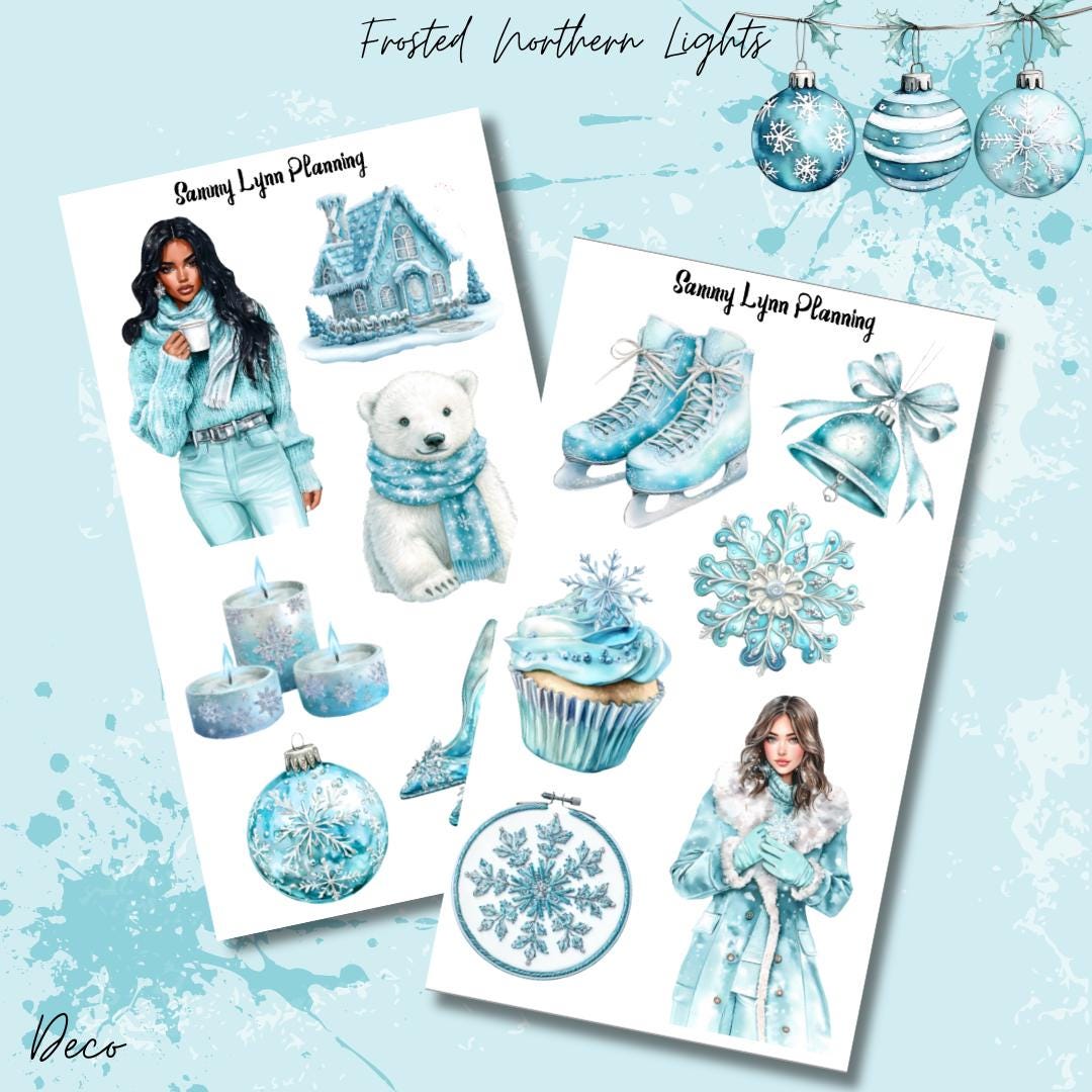 Frosted Northern Lights Deco Stickers - Etsy