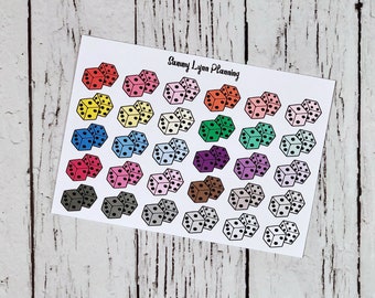 Dice Stickers - Game Stickers - Dice Planner Stickers - Number Stickers ...
