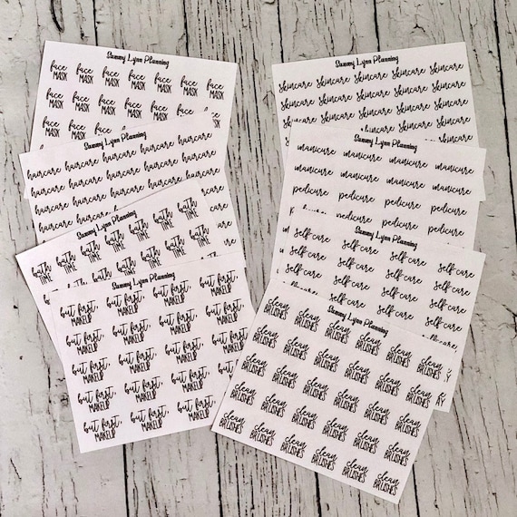 Script Planner Stickers Beauty face Mask Haircare Bath - Etsy