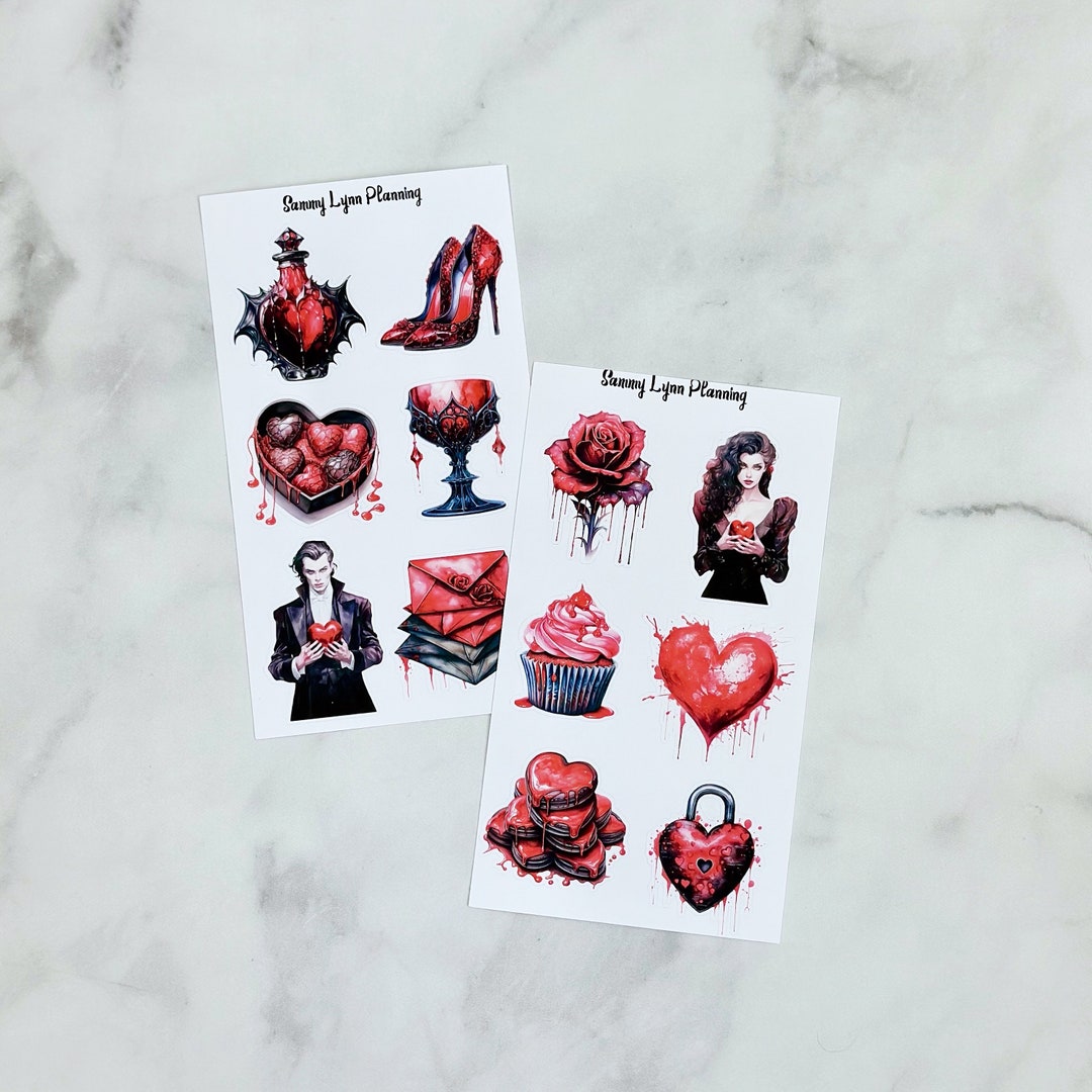 Vampire Valentine Deco Stickers - Etsy