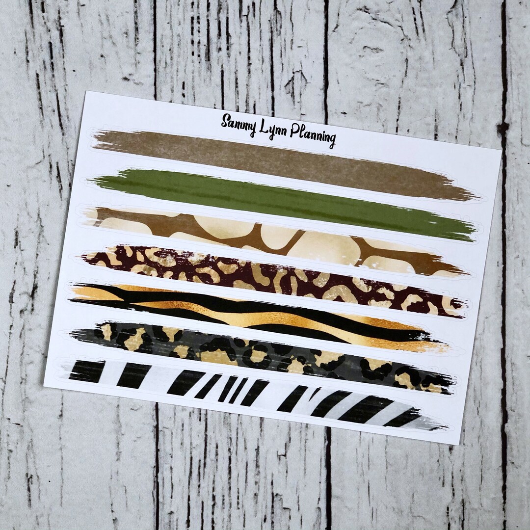Safari Brush Stroke Stickers - Washi Strips - Etsy