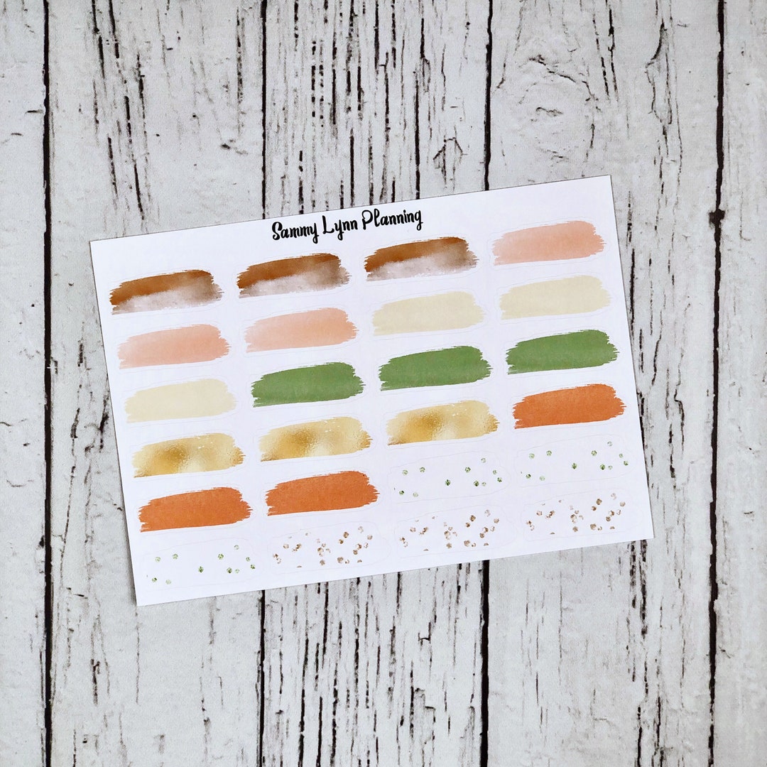 Fall Brush Stroke Stickers - Brush Stroke Boxes - Etsy