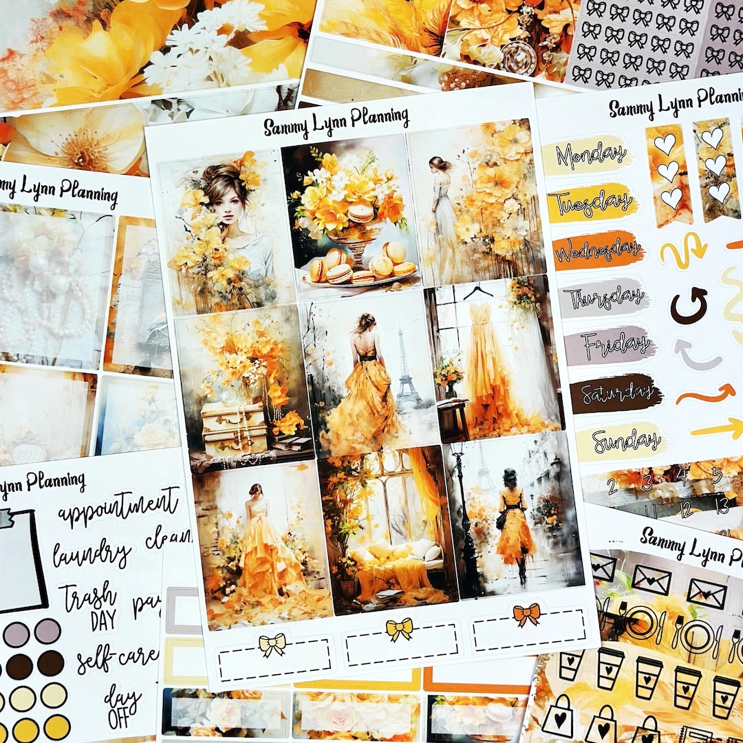 Yellow Chic Weekly Sticker Kit/a La Carte - Etsy