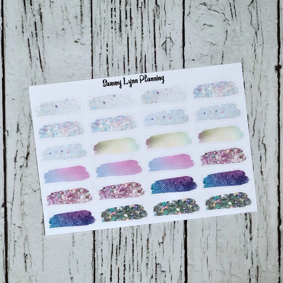 Holo Brush Stroke Stickers Brush Stroke Boxes | Etsy