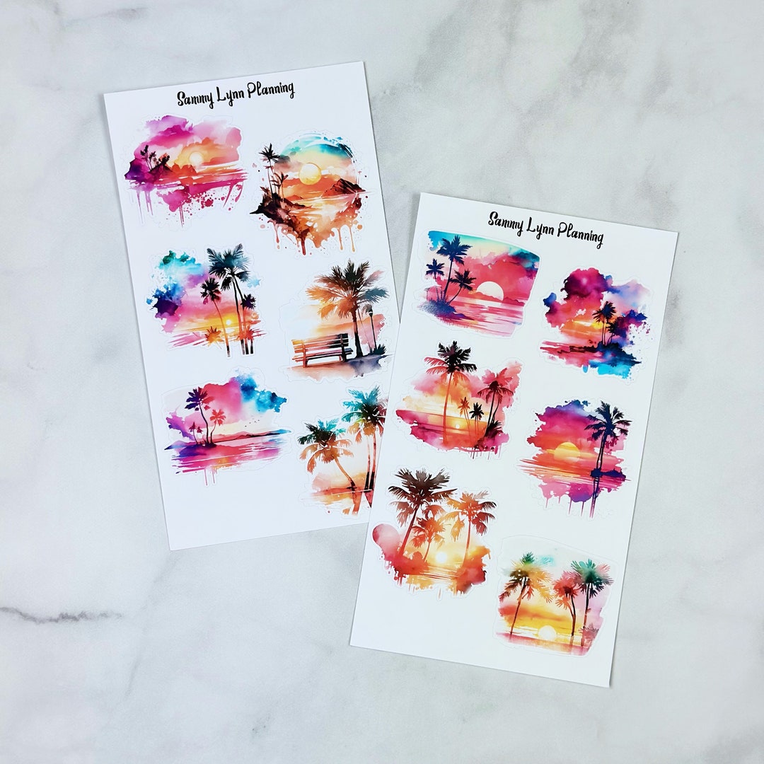 Tropical Sunsets Deco Stickers - Etsy