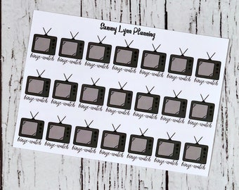 41 Cute Binge Watch/box Set/tv/movie Girl Planner Stickers - Etsy