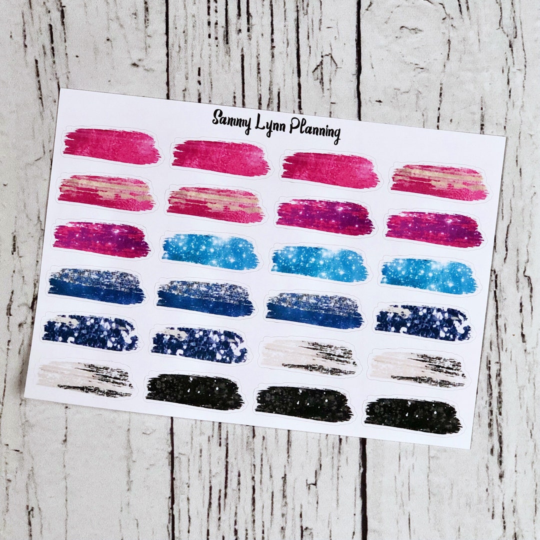 Galaxy Brush Stroke Stickers - Brush Stroke Boxes - Etsy