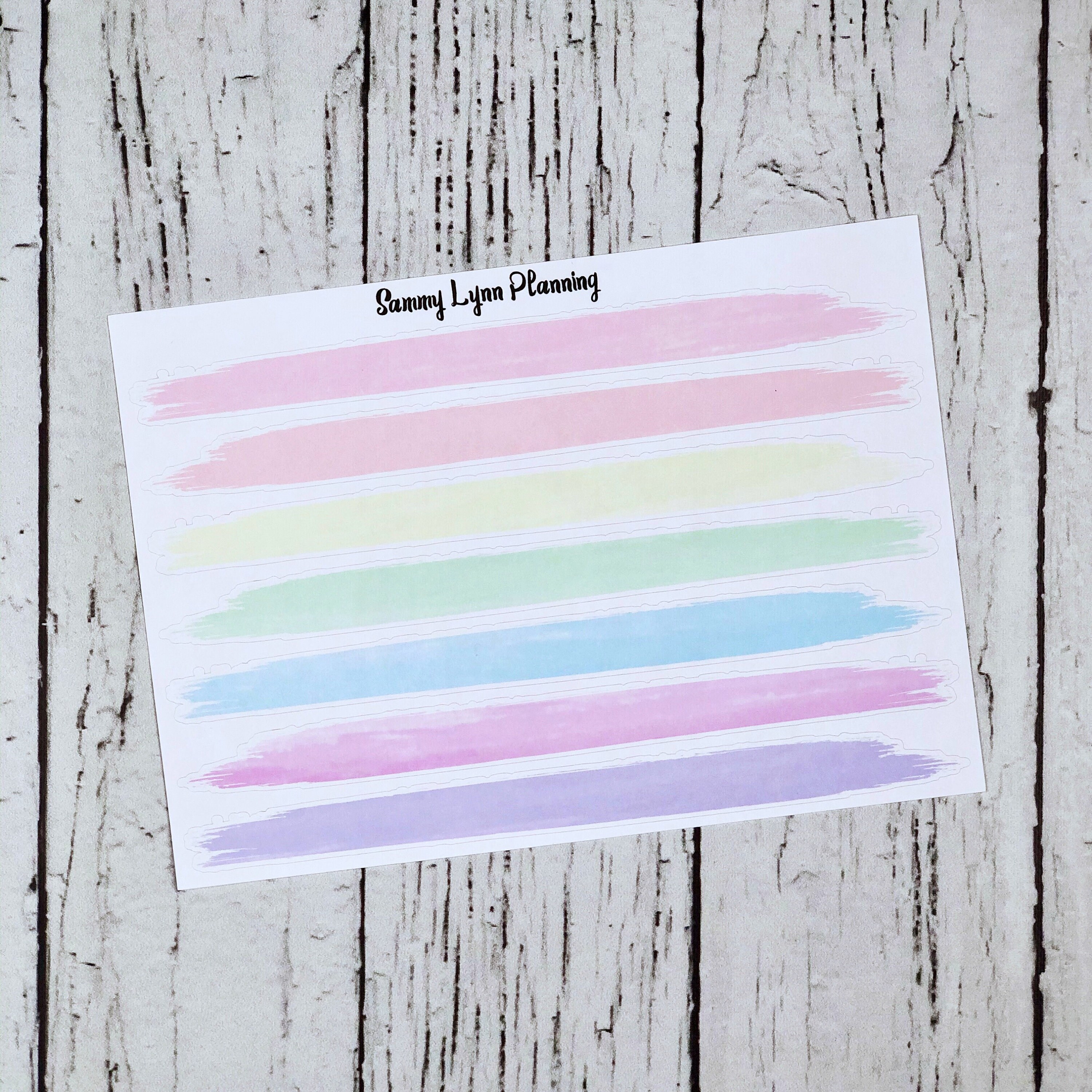 Pastel Rainbow Brush Stroke Stickers Washi Strips - Etsy