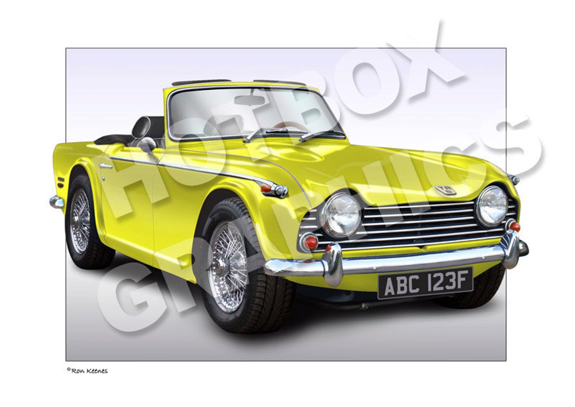 Personalised Illustration of Your Triumph TR4 TR5 - Etsy
