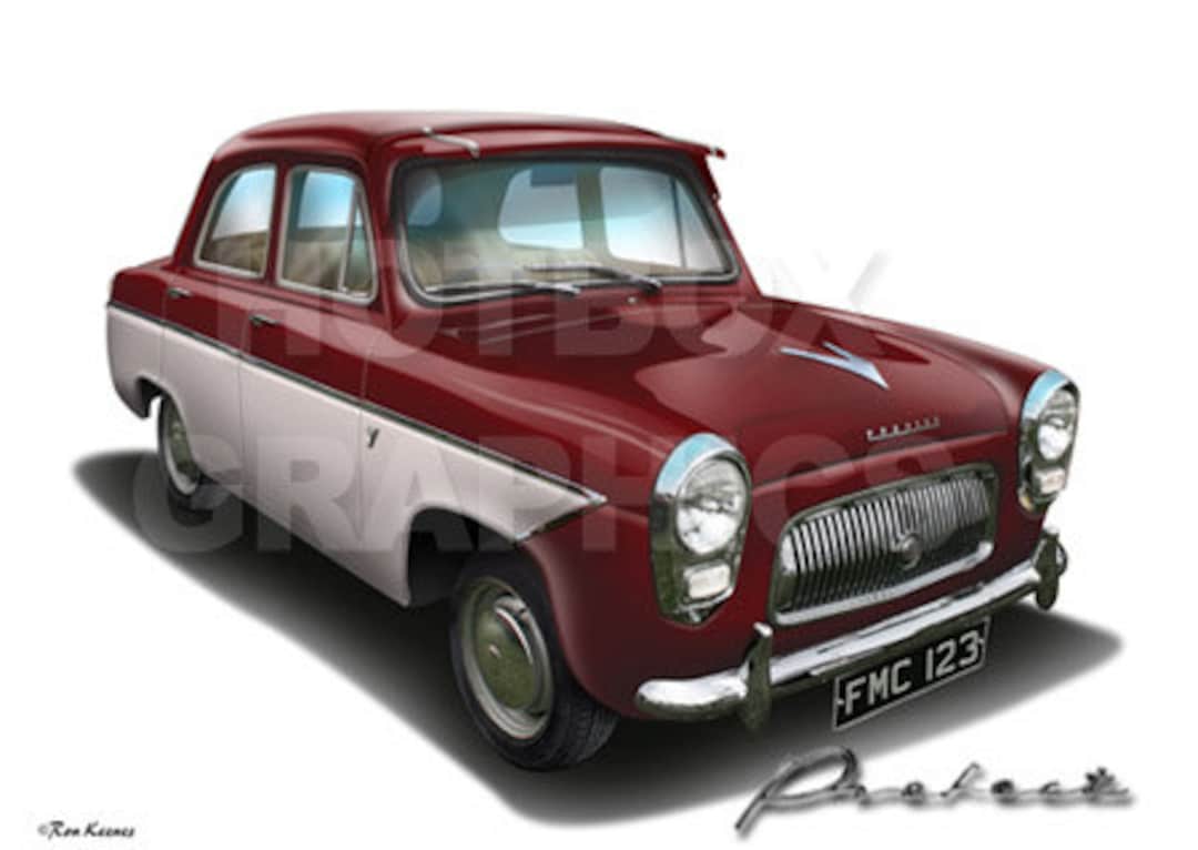 Personalised Illustration of Your Ford 100E 107E Prefect Anglia Popular ...