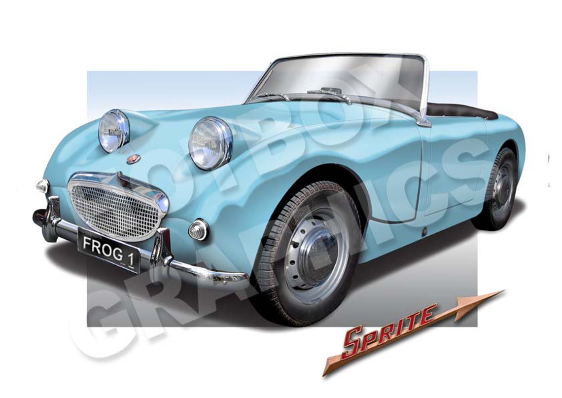 Personalised Illustration of Your Austin Healey Sprite - Etsy
