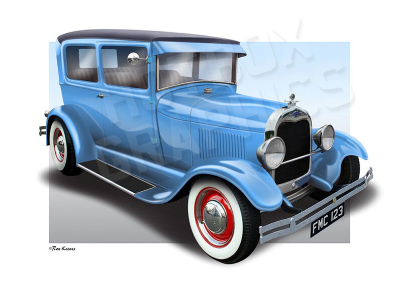 Personalised Illustration of Your 1929 Ford Model A TUDOR SEDAN - Etsy