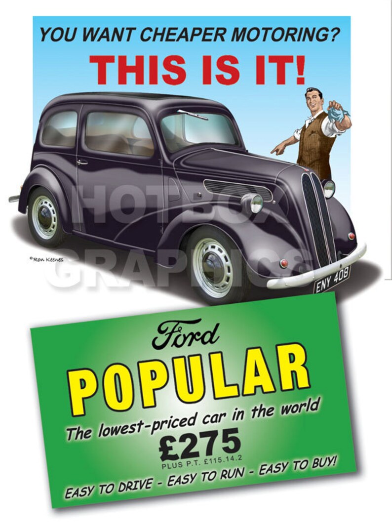 Personalised Illustration of Your Ford Popular 103E - Ford Pop - Ford ...