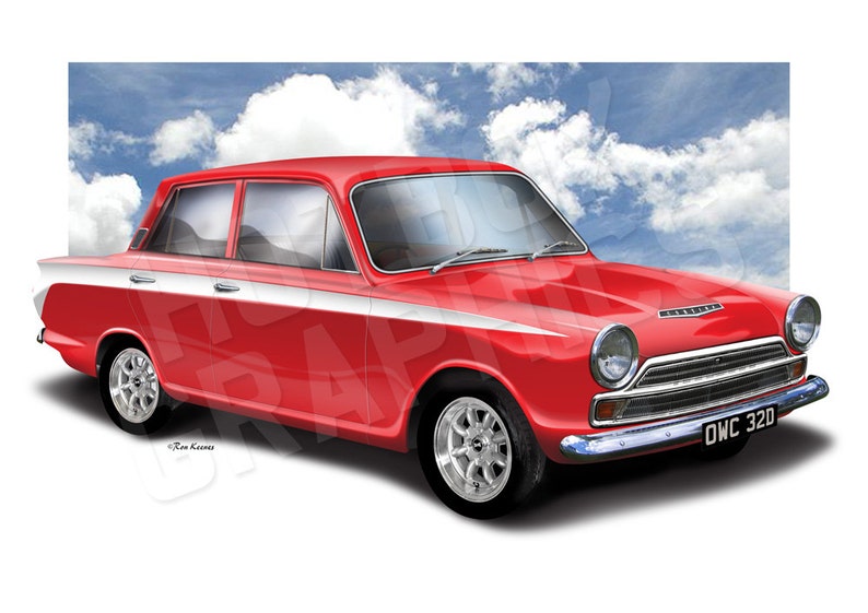 Personalised Illustration of Your Ford Cortina MK1 or MK2 - Etsy UK