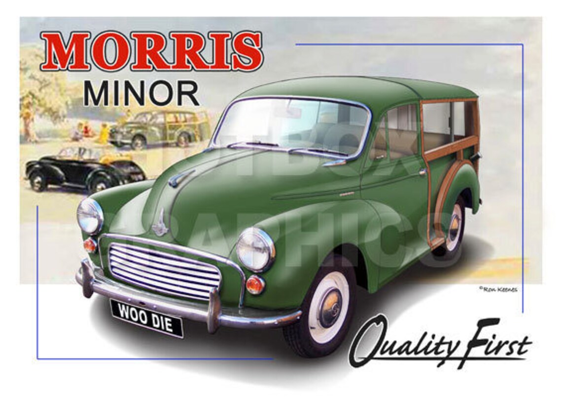 Personalised Illustration of Your Morris 1000 Minor Traveller - Etsy