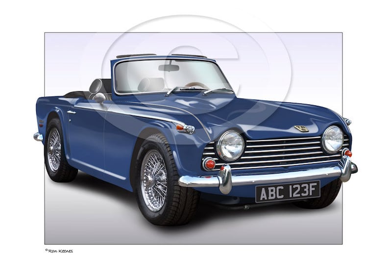 Personalised Illustration of Your Triumph TR4 TR5 - Etsy
