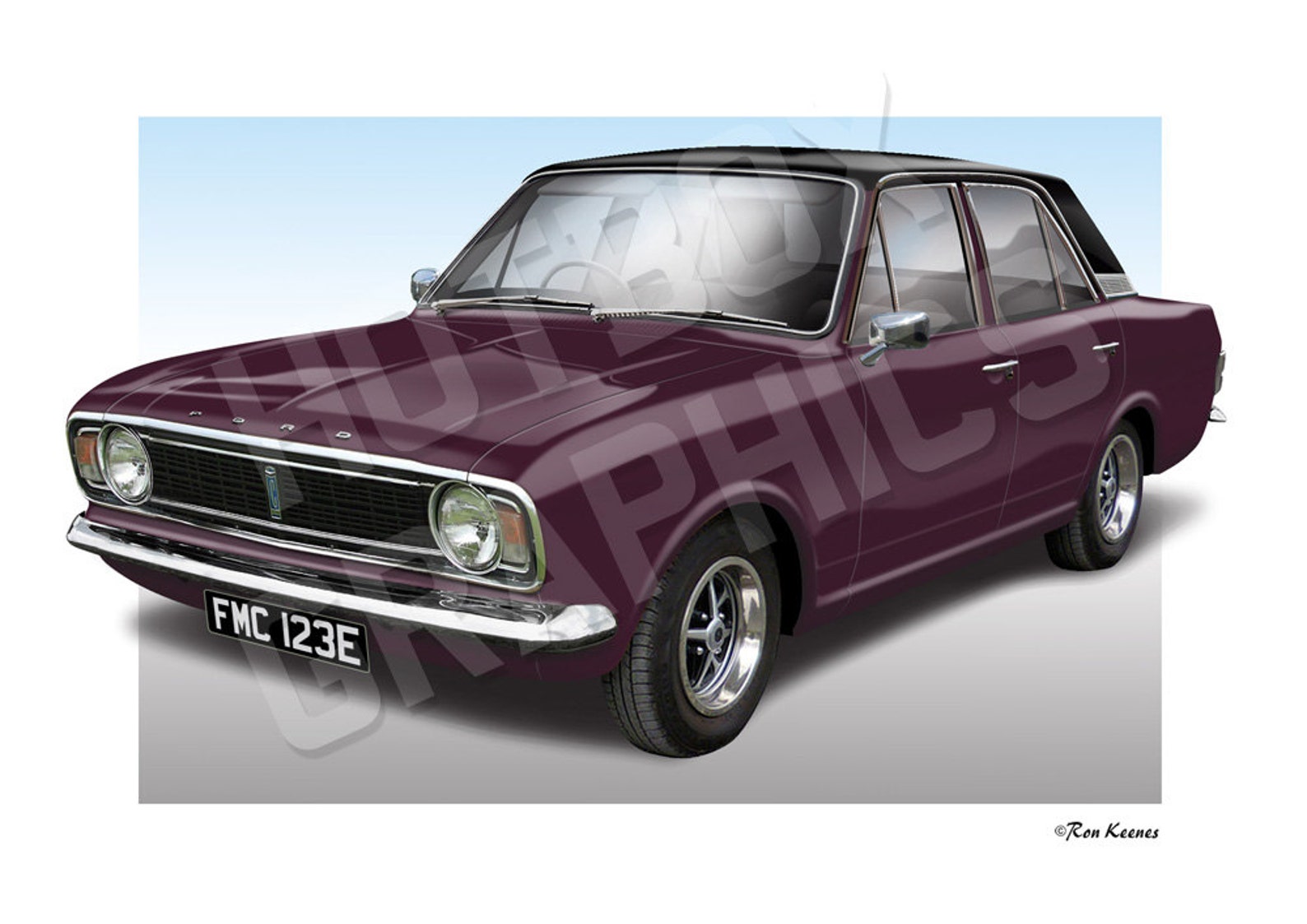 Personalised Illustration of Your Ford Cortina MK2 or MK1 - Etsy Australia