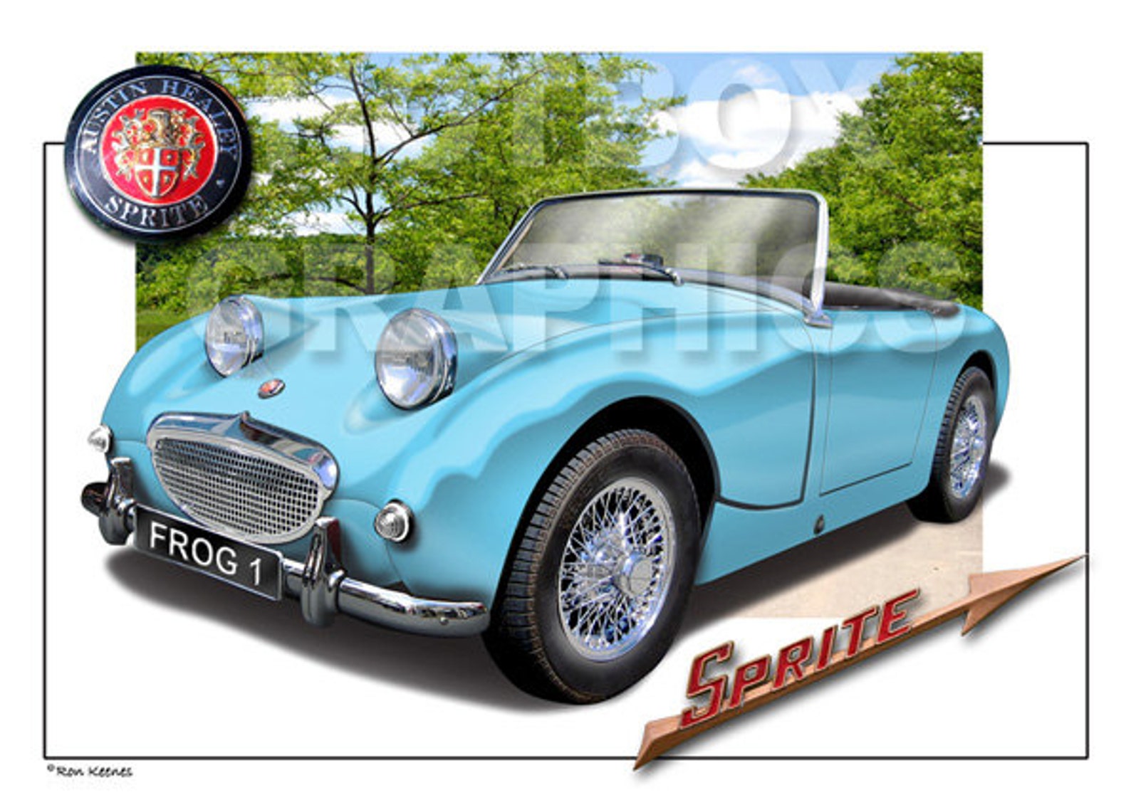 Personalised Illustration of Your Austin Healey Sprite - Etsy