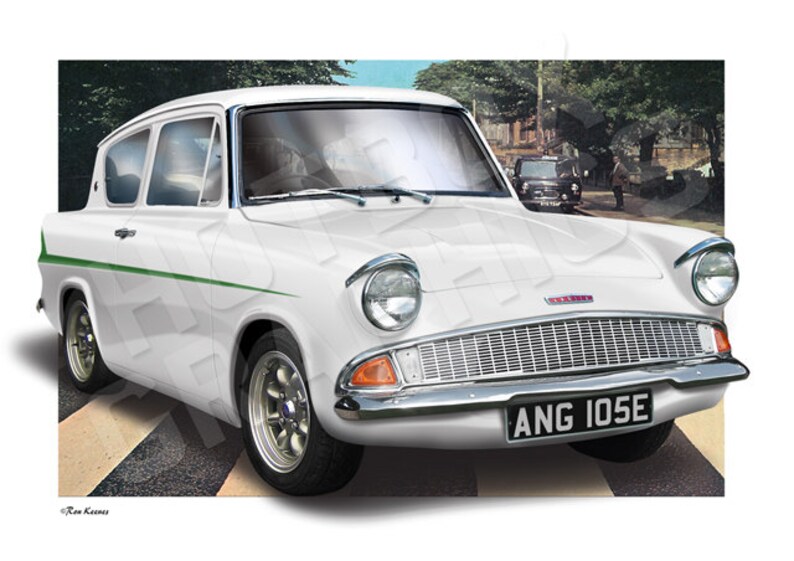 Personalised Illustration of Your Ford Anglia 105E - Standard or Hot ...