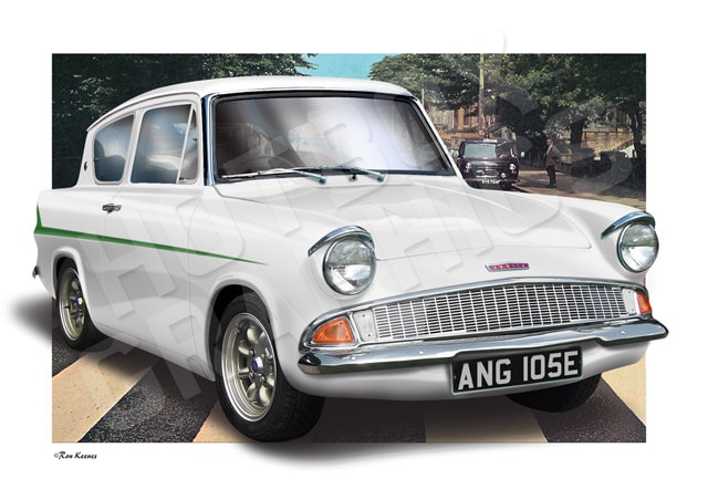 Personalised Illustration of Your Ford Anglia 105E - Standard or Hot ...