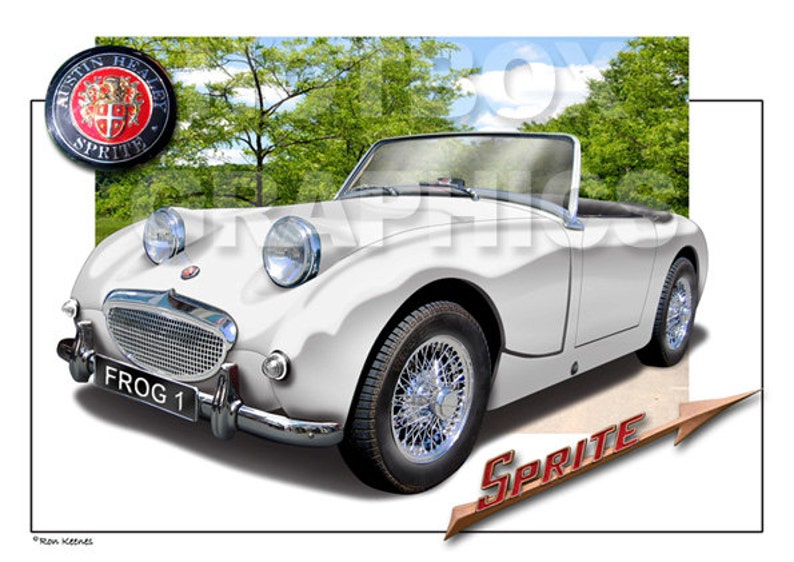 Personalised Illustration of Your Austin Healey Sprite - Etsy