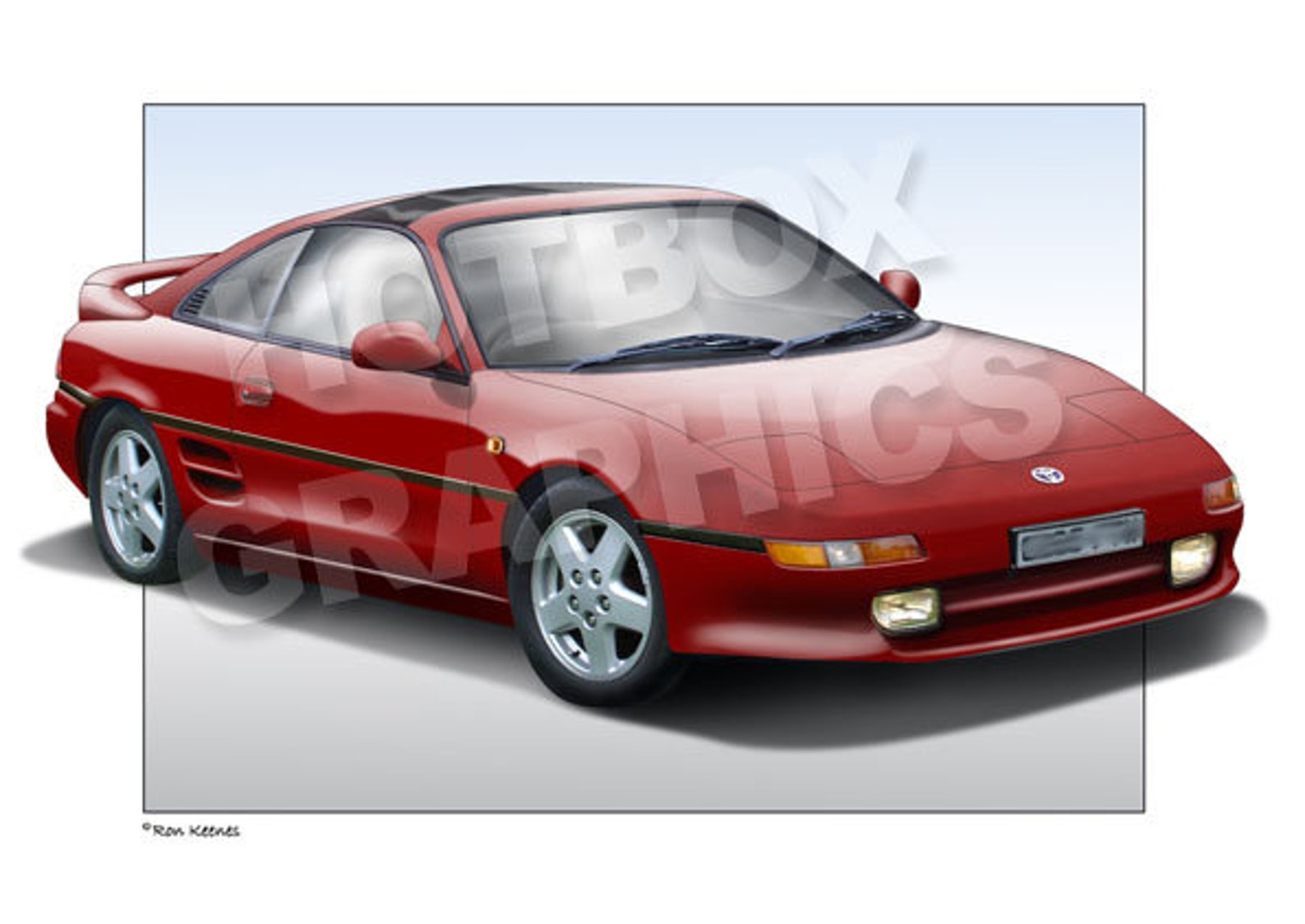 Ilustración personalizada de tu Toyota MR2 - Etsy España