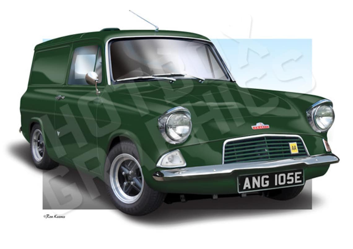 Personalised Illustration of Your Ford Anglia 105E - Standard or Hot ...