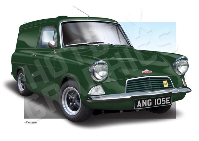Personalised Illustration of Your Ford Anglia 105E - Standard or Hot ...
