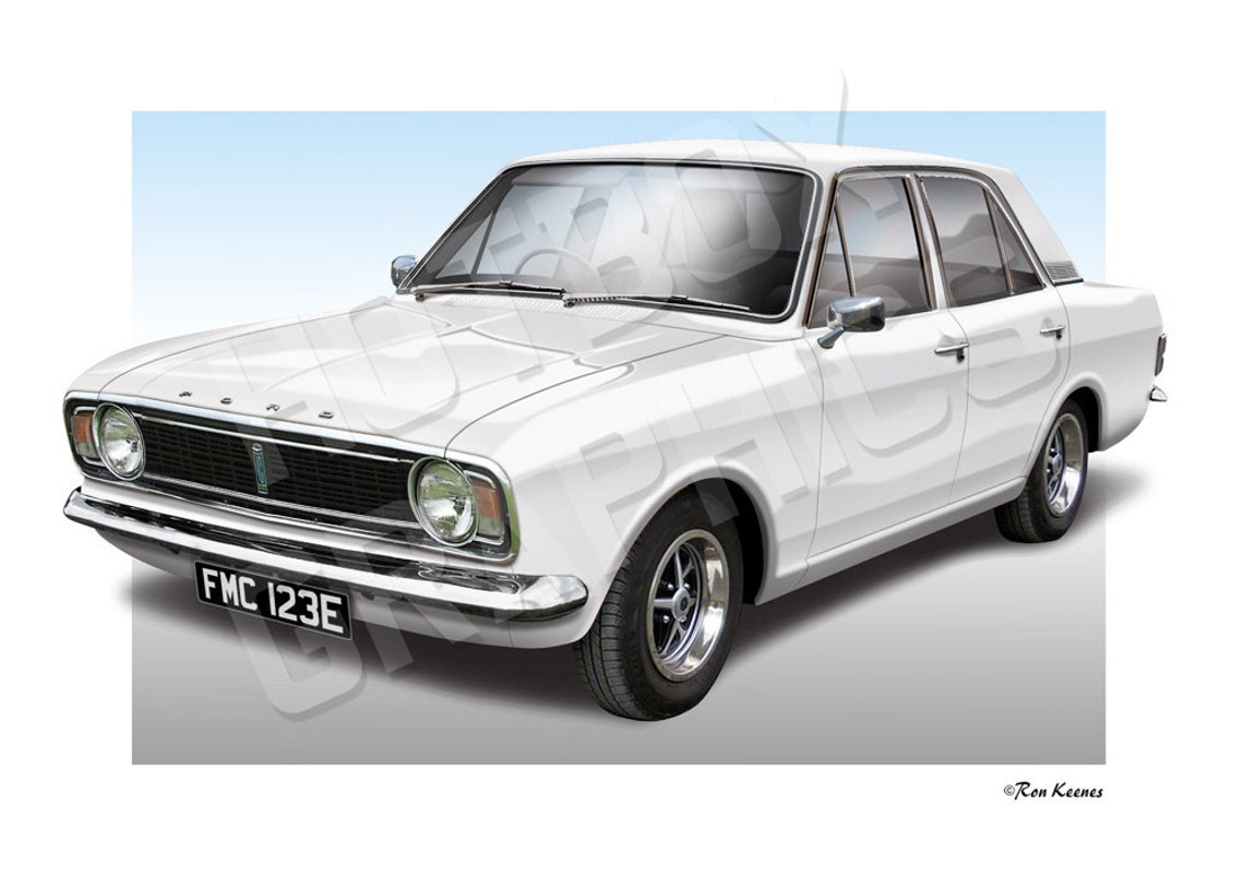 Personalised Illustration of Your Ford Cortina MK2 or MK1 - Etsy Australia