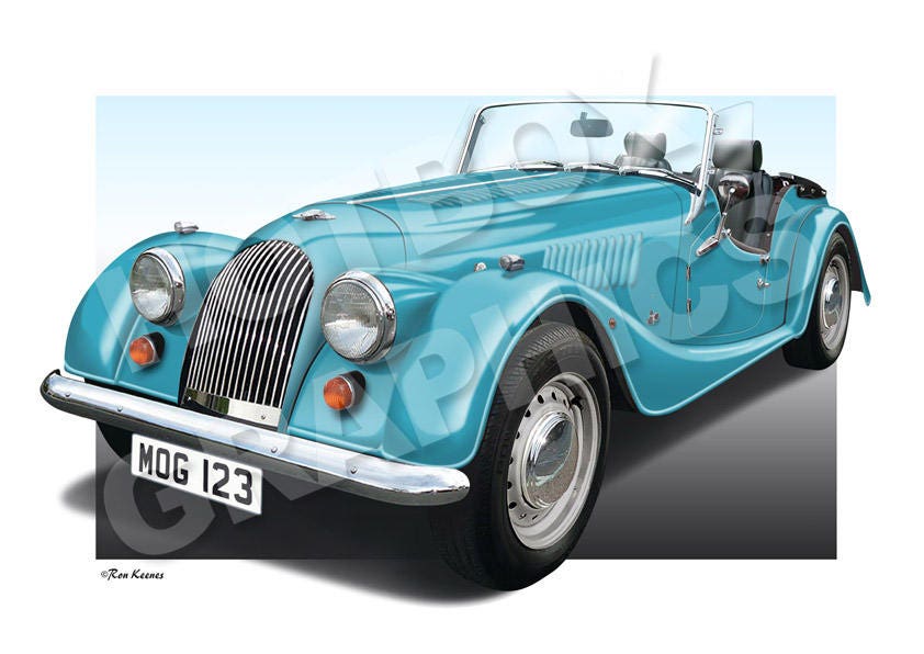 Personalised Illustration of Your Morgan Plus 4 1960 - - Etsy