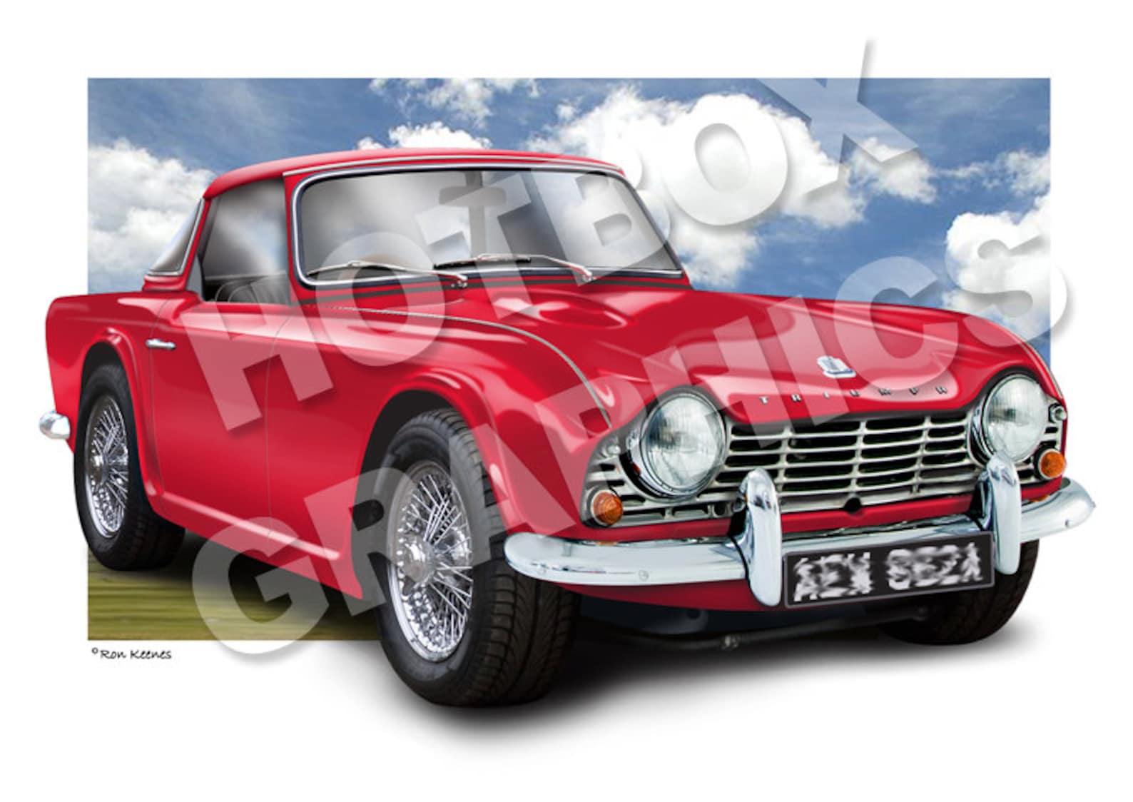 Personalised Illustration of Your Triumph TR4 TR5 - Etsy