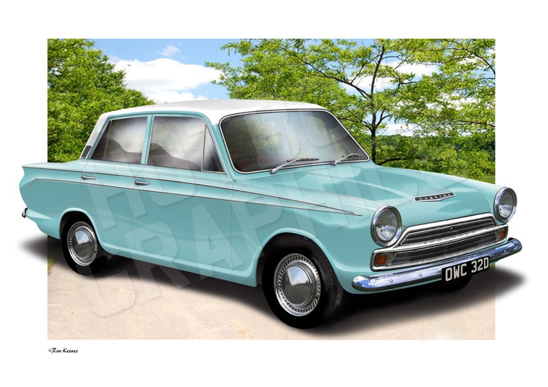 Personalised Illustration of Your Ford Cortina MK1 or MK2 - Etsy UK