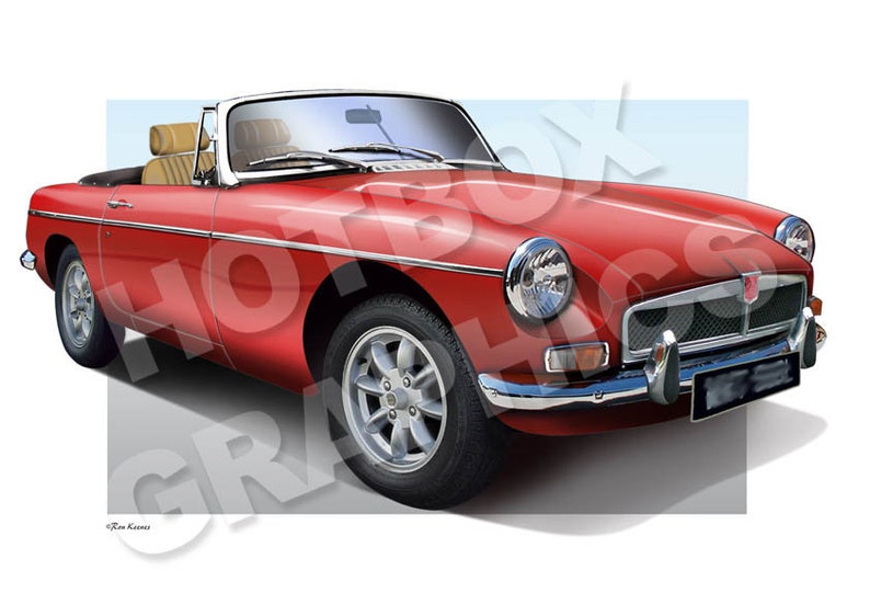 Personalised Illustration of Your MGB MGBGT MGC - Etsy