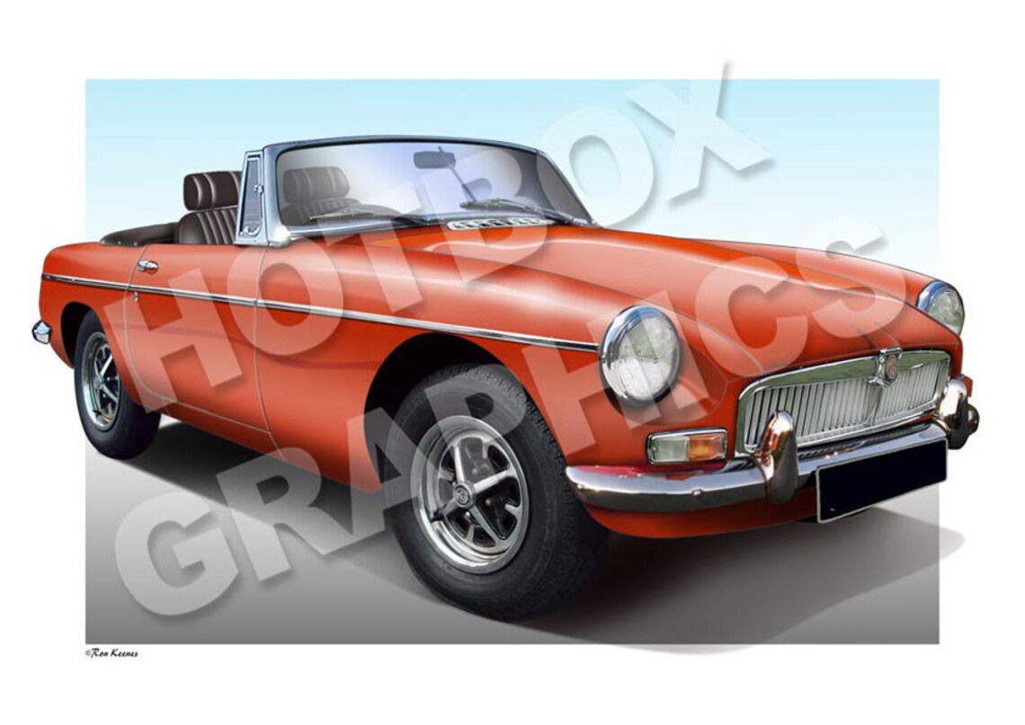 Personalised Illustration of Your MGB MGBGT MGC - Etsy UK