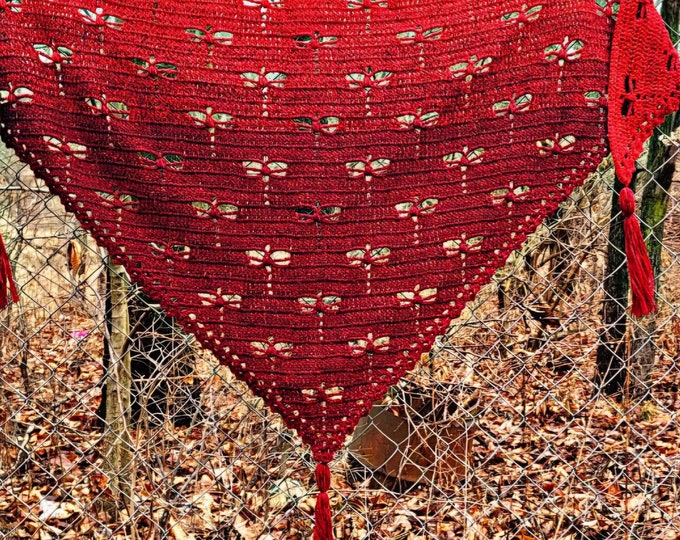 Dragonfly Shawl Hand Crocheted - Etsy