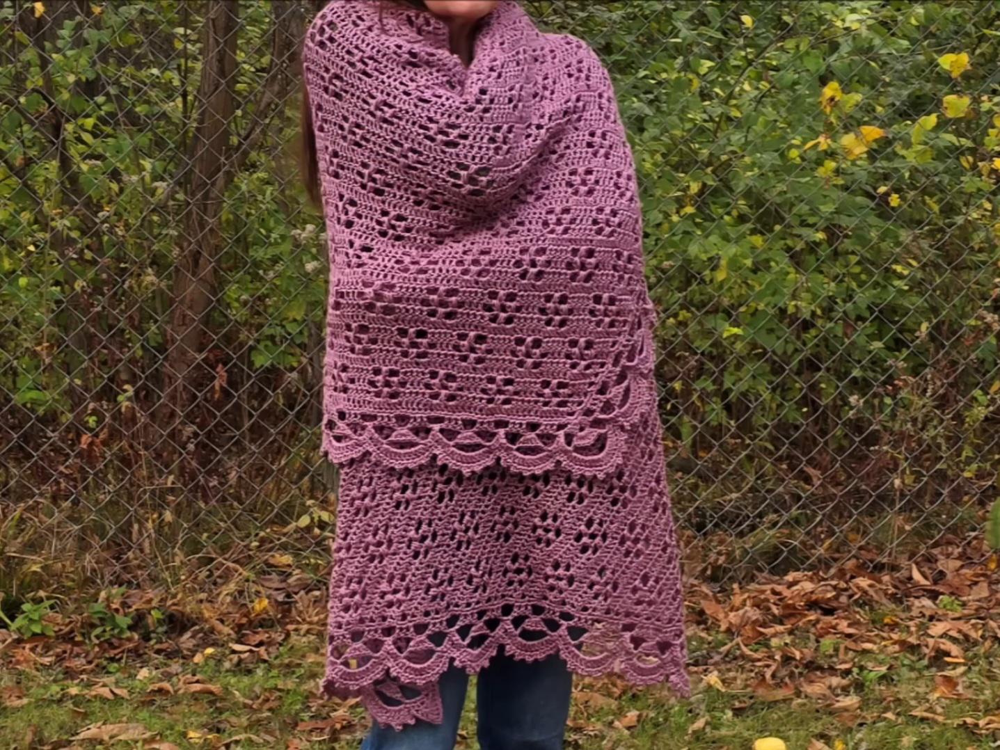 Crochet Filet Wrap Shawl Pattern: Helena Wrap (digital Download) - Etsy