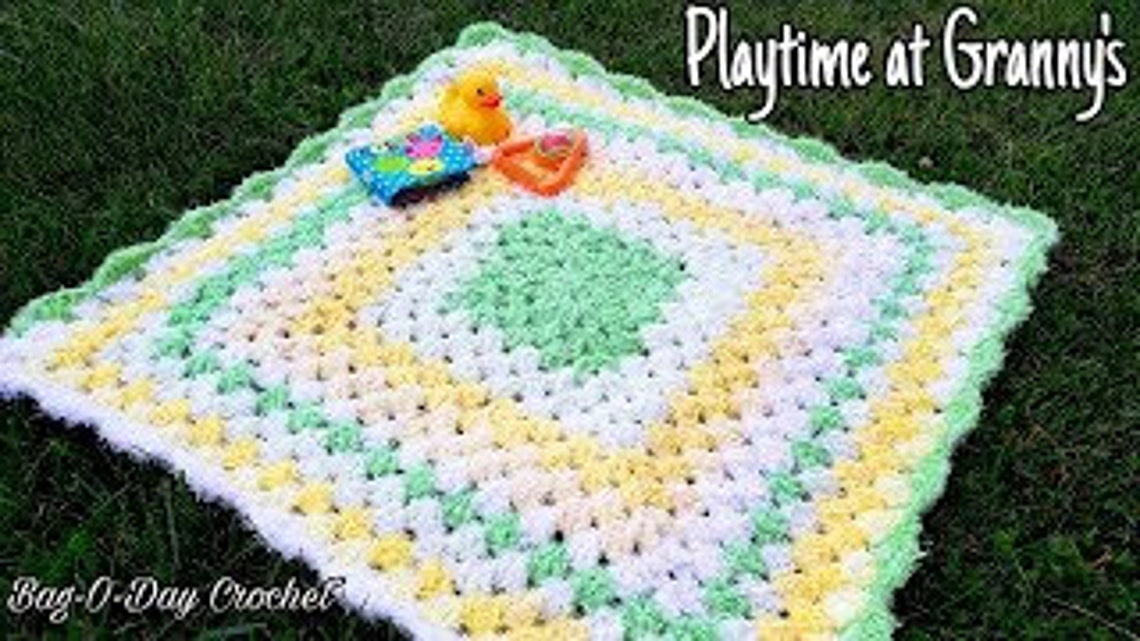 Easy Crochet Baby Blanket Play Mat Bagoday Crochet Pattern | Etsy