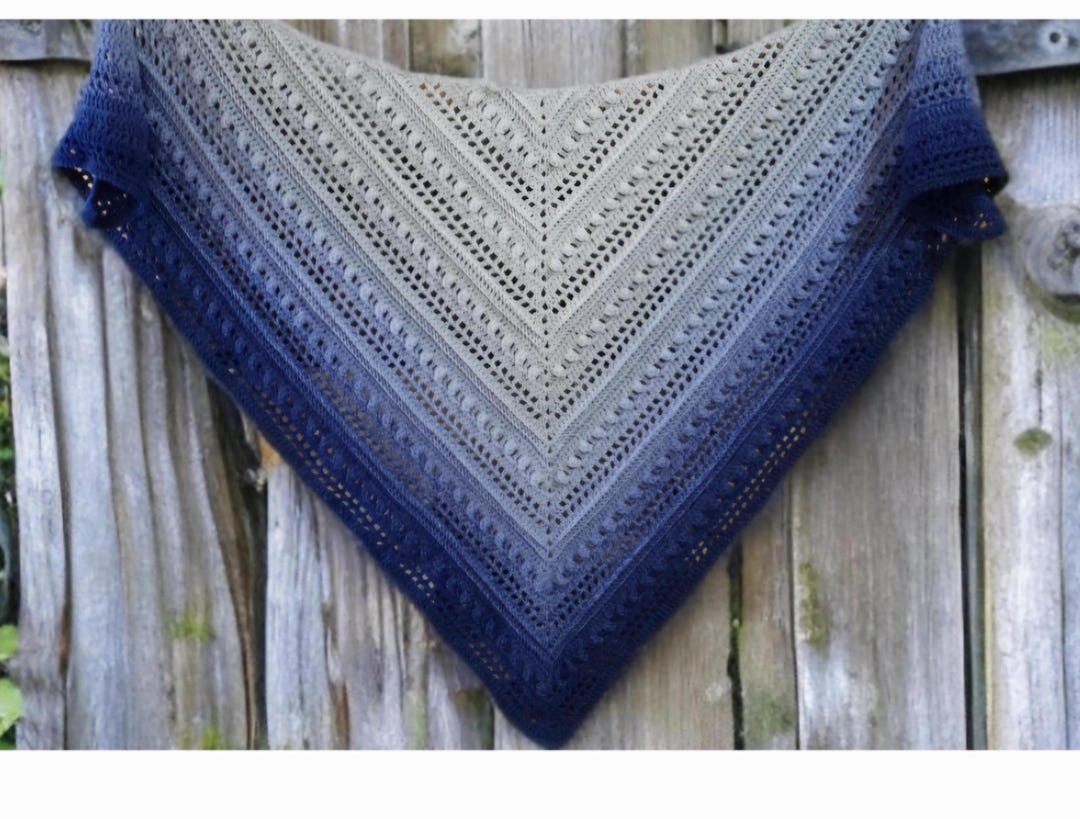 Crochet Easy Triangle Shawl Pattern - Lightning Struck Twice - by ...
