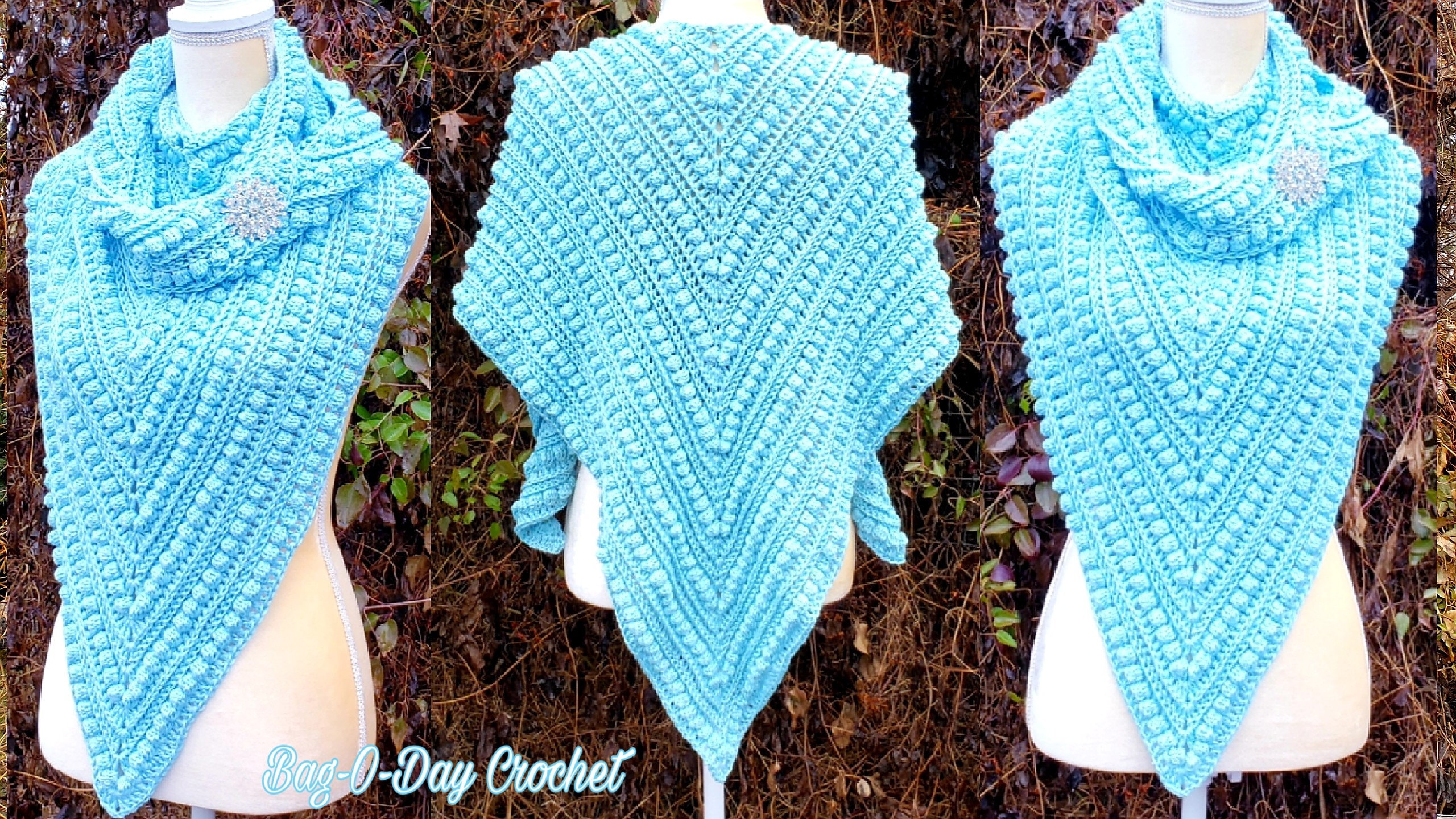 Crochet Shawl Pattern "crystal Blue Sensation Shawl" DIGITAL DOWNLOAD ...