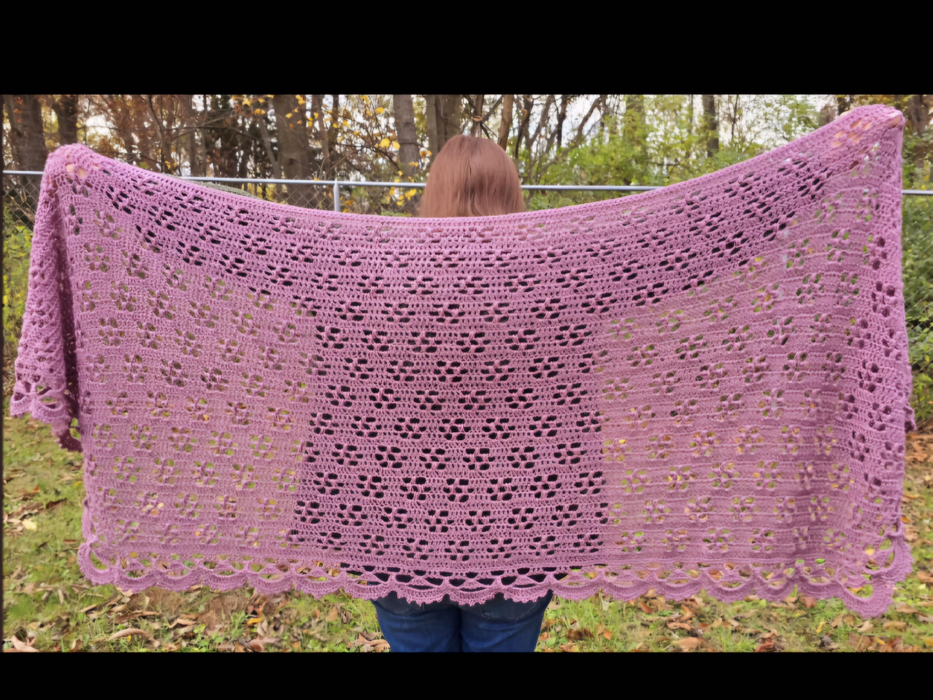 Crochet Filet Wrap Shawl Pattern: Helena Wrap (digital Download) - Etsy