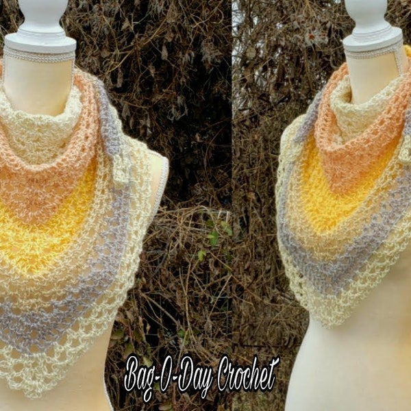 Easy Rectangle Shawl Bagoday Crochet Pattern 631 DIGITAL DOWNLOAD ONLY ...