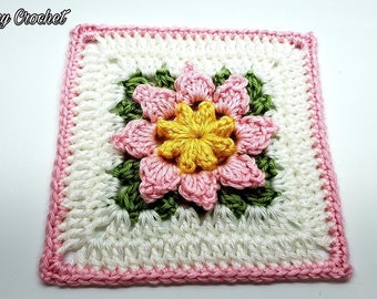 Crochet Pattern Floral Square Baroque Triumph Afghan Block - Etsy