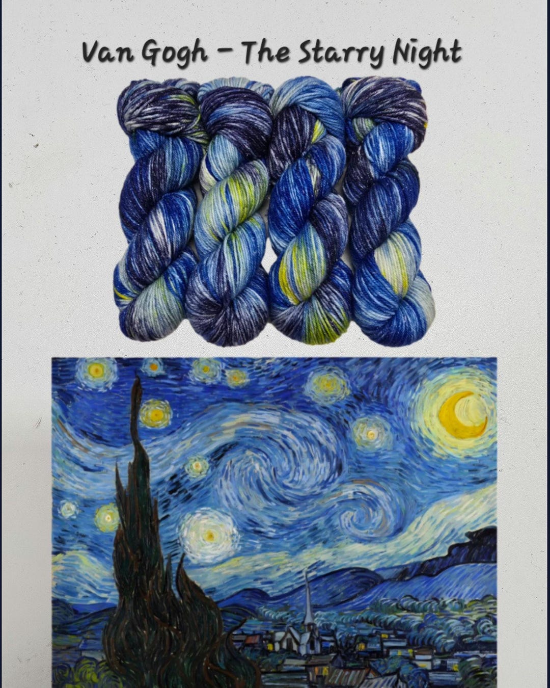 Van Gogh Starry Night Hand Dyed Yarn - Super Sparkle SW Merino Dk - Etsy