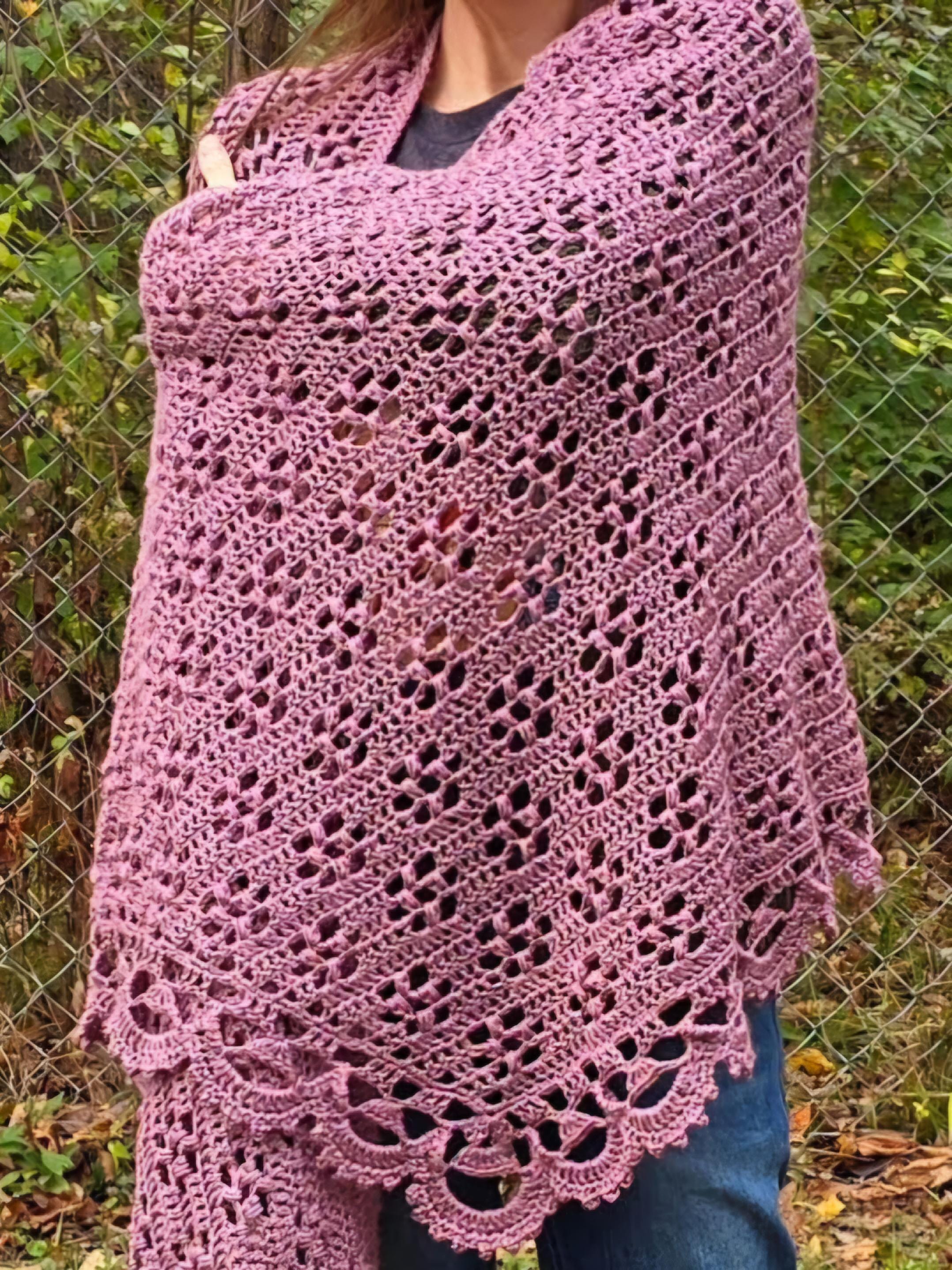 Crochet Filet Wrap Shawl Pattern: Helena Wrap (digital Download) - Etsy