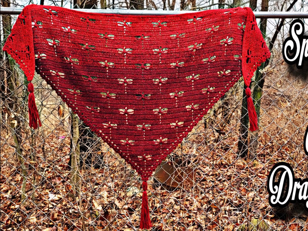 Crochet Dragonfly Shawl Pattern: Filet Crochet Wrap (digital Download ...