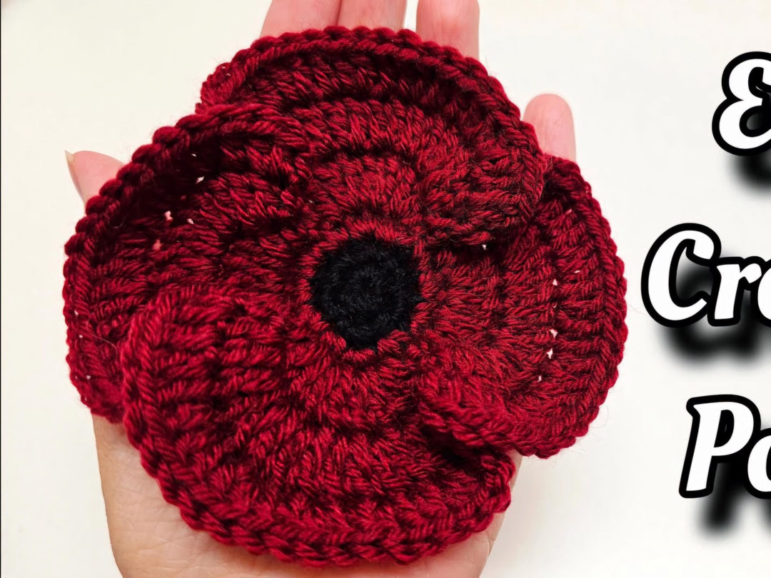 Crochet Easy Poppy Flower Pattern by Bagoday Crochet DIGITAL DOWNLOAD ...