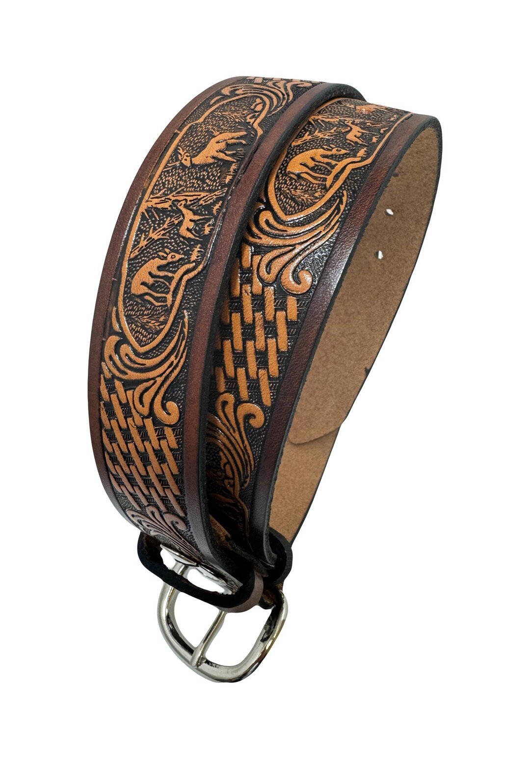 Handmade Buck Deer Leather Belt: Western Casual Workwear - Etsy
