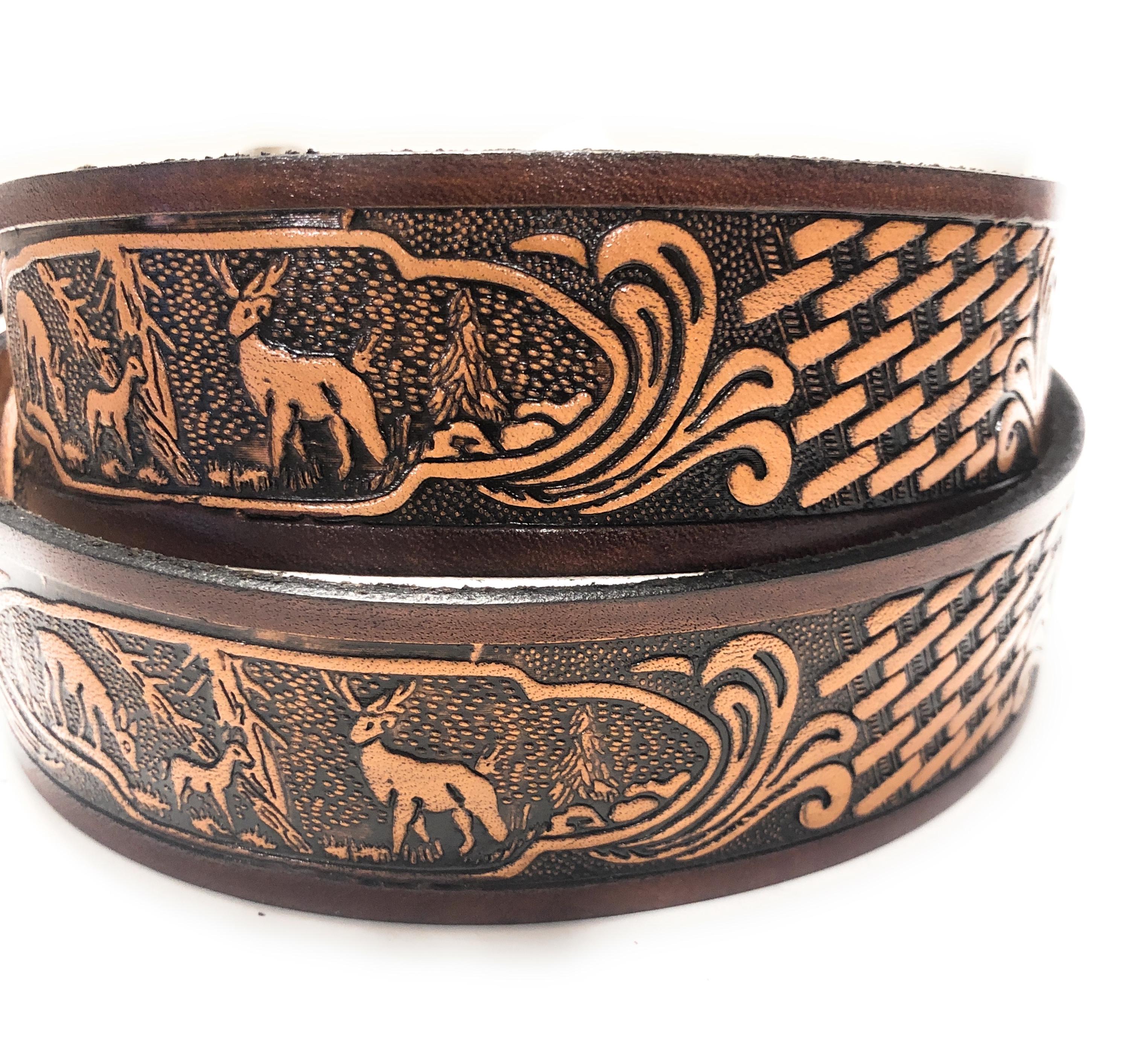 Handmade Buck Deer Leather Belt: Western Casual Workwear - Etsy
